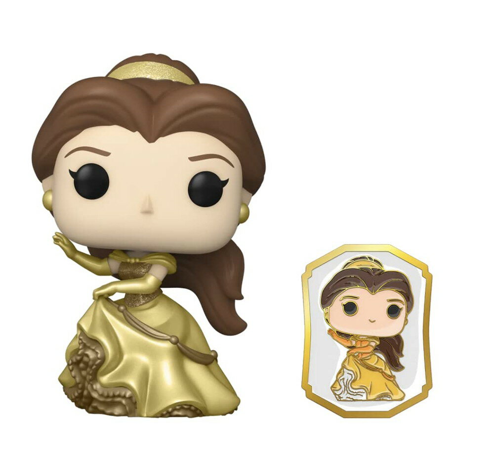 商品説明 主な機能・ディズニーの「Ultimate Princess Celebration」シリーズのFunko Pop!フィギュア・ベルの金色のドレス姿のビニールフィギュアと matching エナメルピンのセット・Funko限定商品ス...