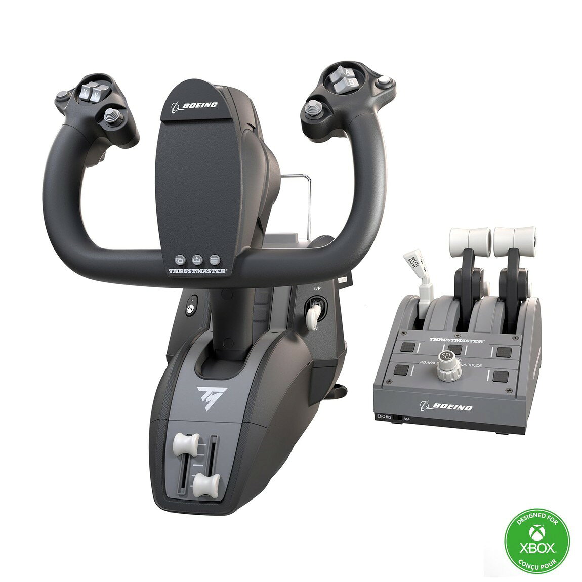 PRODUCT DETAILS スラストマスター TCA Yoke & Quadrant Boeing Edition フライトパック ヨーク スロットルジョイスティック PC Xbox対応【商品仕様】・ アイテム種別：ヨーク、スロットルセ...