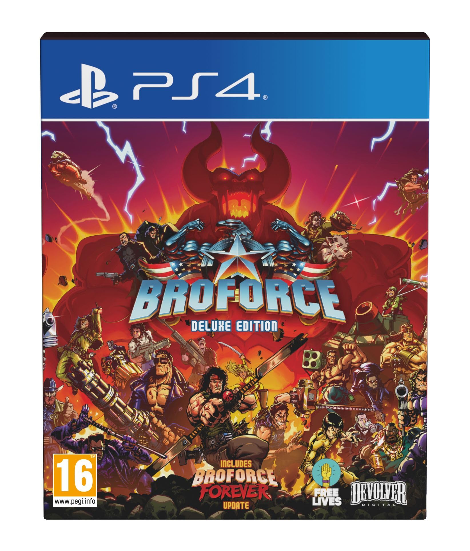 PRODUCT DETAILS 【商品情報】・商品名：Devolver Digital Broforce Deluxe Edition - PS4・対応機種：PlayStation 4（PS4）・仕様：北米版（NTSC-U/C）・言語：英語...