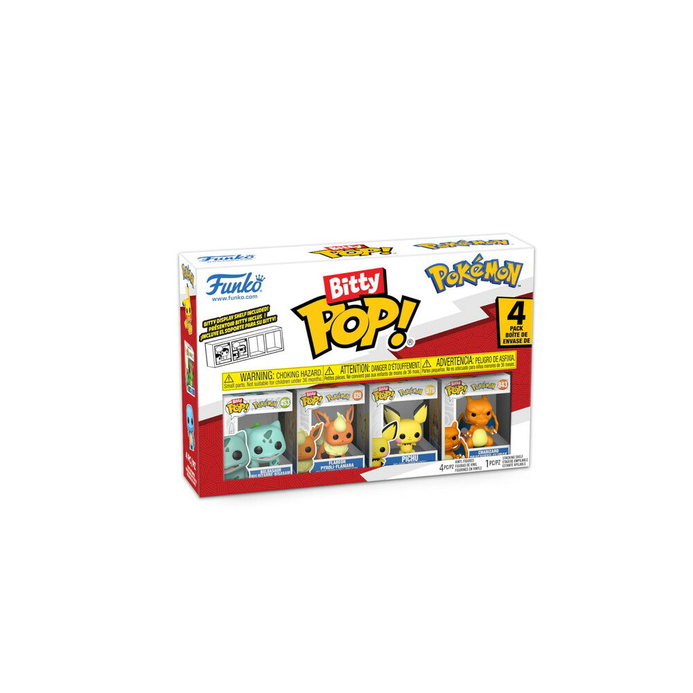商品説明 商品の特徴・ポケモンのキャラクターをミニチュア化したFunko Pop! Bittys!フィギュア4体セット・イーブイ、シャワーズ、ブースター、サンダースが含まれます・各フィギュアの高さは約2.3cm・ハードアクリルケースに収納さ...