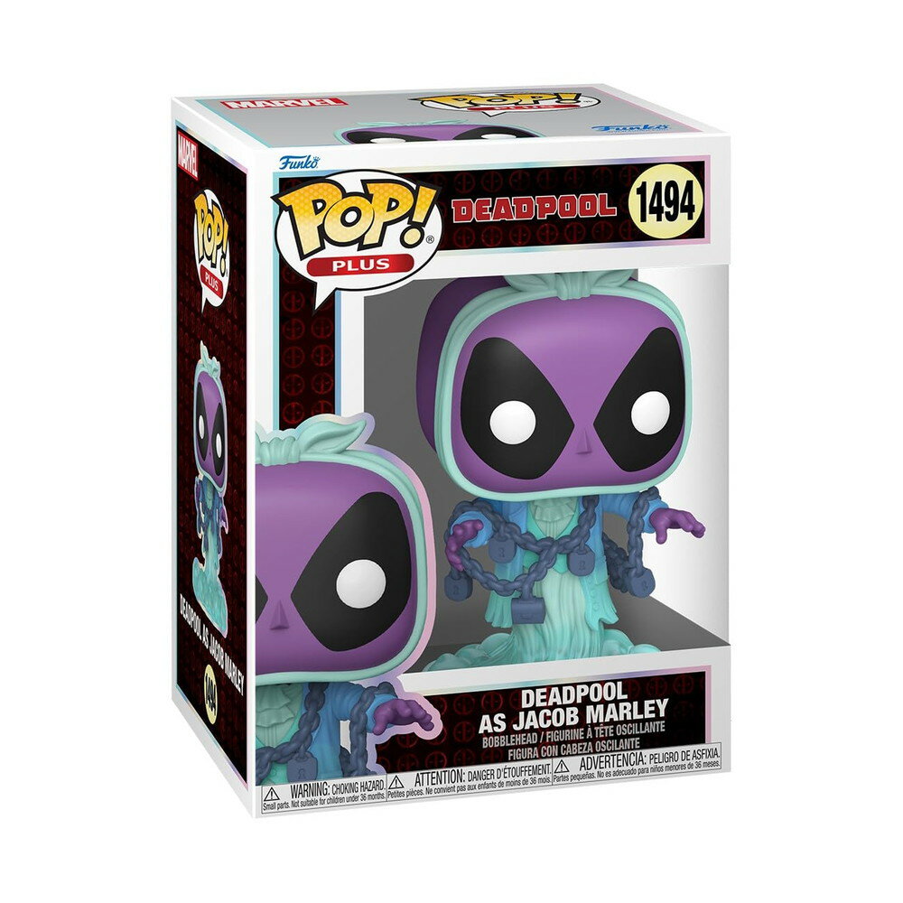 商品説明 商品の特徴・デッドプールをジェイコブ・マーリーに見立てたPOP! Plusフィギュア・ボブルヘッド仕様のビニール製フィギュア・高さ約11.2cm・耐久性のあるプレミアムビニール素材を使用・デスクやディスプレイケースに適したサイズ・...