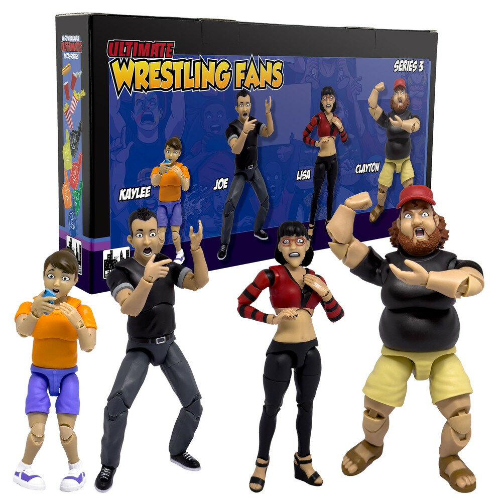 商品説明 商品の特徴・プロレスアリーナ用の観客フィギュアコレクション・男性フィギュア（約16.5cm）、女性フィギュア（約15.2cm）、小型フィギュア（約10.8cm）の3サイズを含む多様なキャラクター構成・複数の可動ポイントにより、立ち...