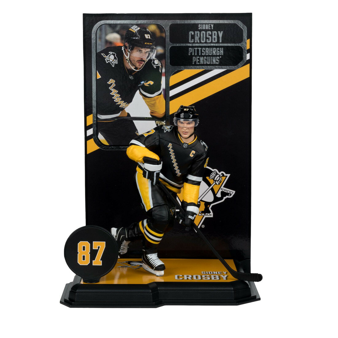 商品説明 商品の特徴・NHL及びNHLPA公式ライセンス商品・約17.8cm（7インチ）スケールのポーズフィギュア・ピッツバーグ・ペンギンズのシドニー・クロスビー選手を再現・背景用バックドロップが付属・選手のジャージ番号インサート付きベース...