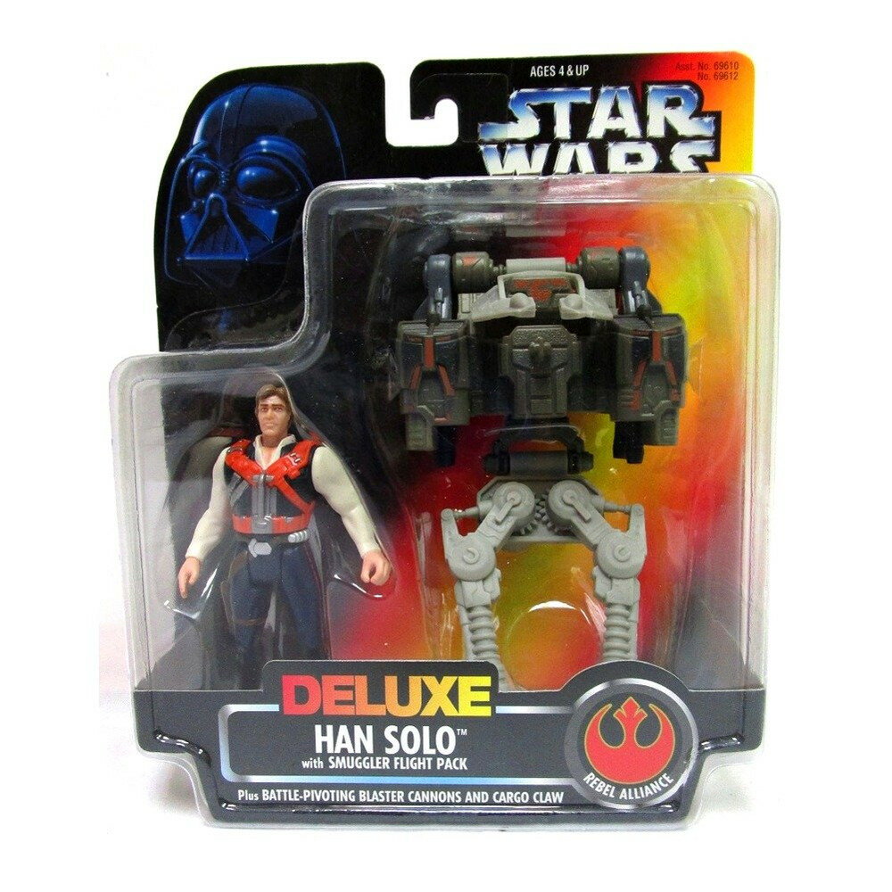 商品説明 商品の特徴・1996年発売のスター・ウォーズ パワー・オブ・ザ・フォース デラックスフィギュアシリーズ・ハン・ソロ（密輸業者の飛行）アクションフィギュア・身長：1.8メートル・ステータス：密輸業者、海賊、反乱軍パイロット・分類：人...