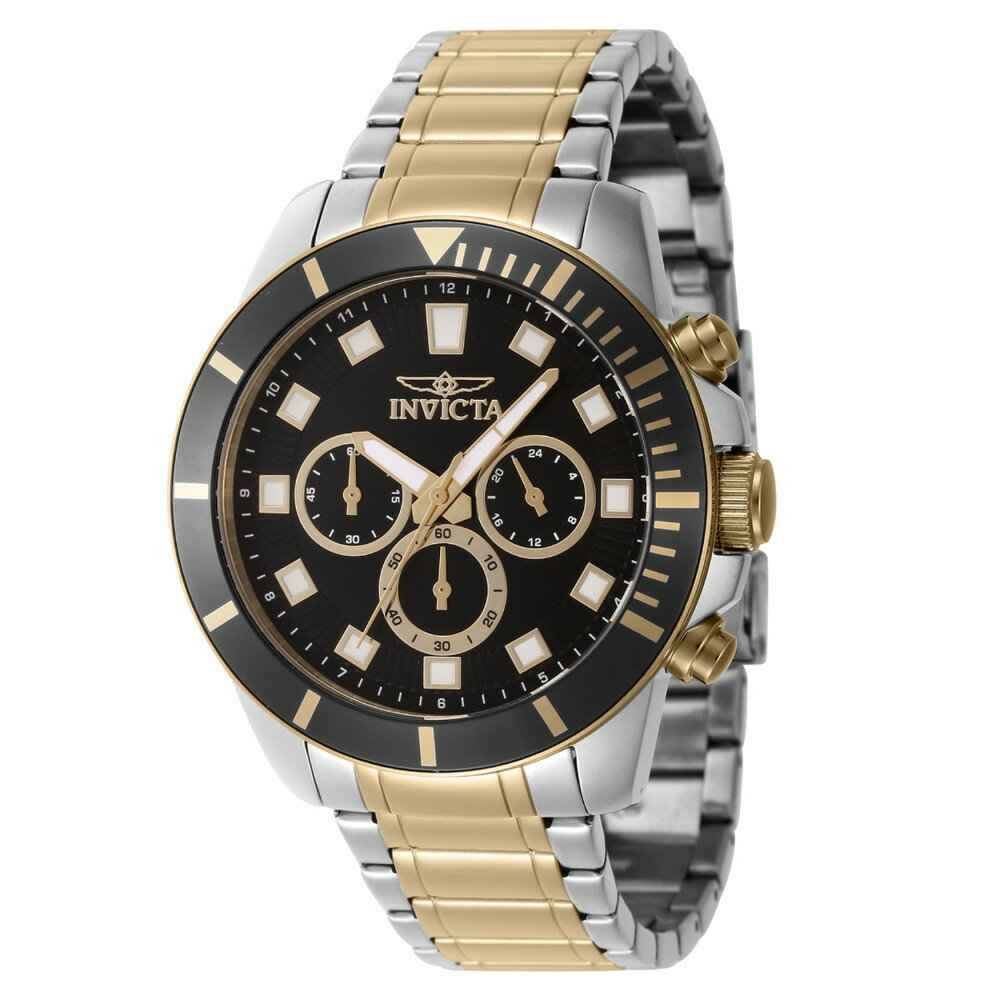 商品説明 インビクタ プロダイバー メンズ 腕時計 クォーツ 45mm ステンレス ブラック文字盤 50m防水 ゴールド シルバー コンビ【商品仕様】・ ケース素材：ステンレススチール・ ケース径：45mm・ バンド素材：ステンレススチール...