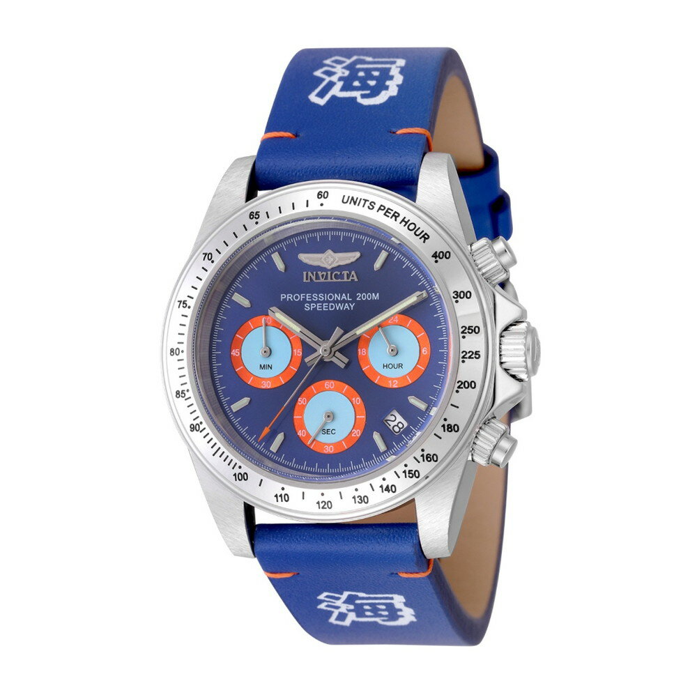 商品説明 Invicta Speedway メンズ 腕時計 クオーツ クロノグラフ 200m防水 39.5mm ブルー文字盤 ブルーレザーストラップ アナログ 日付表示 蓄光 ステンレススチール【商品仕様】・ ケースサイズ：39.5mm・ ...