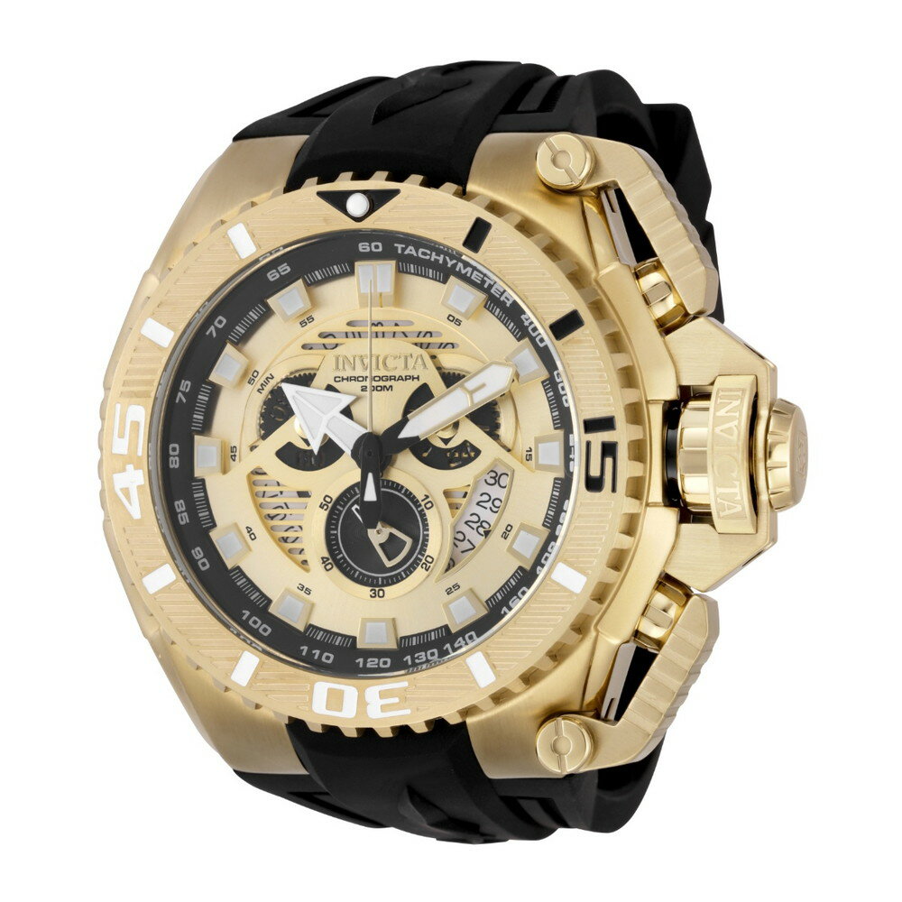 商品説明 インビクタ シーハンター メンズ 腕時計 クォーツ アナログ クロノグラフ 200m防水 ゴールド ブラック シリコンベルト【商品仕様】・ ケースサイズ：57mm・ ケース素材：ステンレススチール・ ベルト素材：シリコン・ ムーブ...