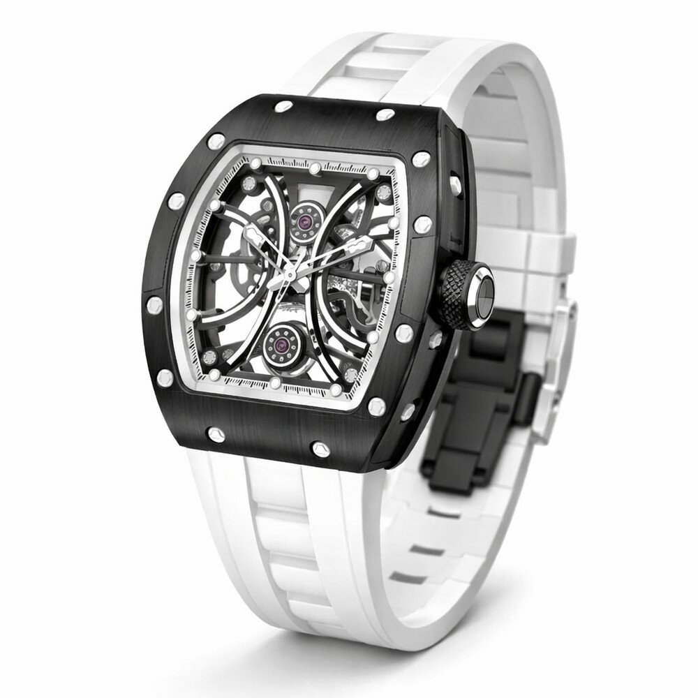 商品説明 インビクタ S1ラリー メンズ 腕時計 自動巻き スケルトンダイアル 42mm シリコンベルト ブラック ホワイト 防水【商品仕様】・ ムーブメント：自動巻き・ ケース径：42mm・ ケース素材：アルミニウム・ ベルト素材：シリコ...