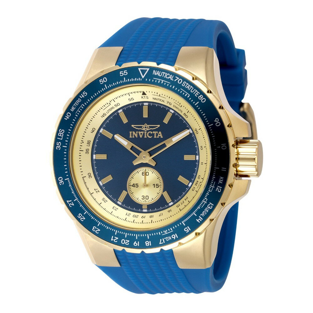 商品説明 Invicta Aviator メンズ 腕時計 クオーツ 100m防水 ゴールド ブルー シリコンバンド パイロットウォッチ【商品仕様】・ ブランド：Invicta・ ケース径：50mm・ ケースカラー：ゴールド・ 文字盤カラー：...