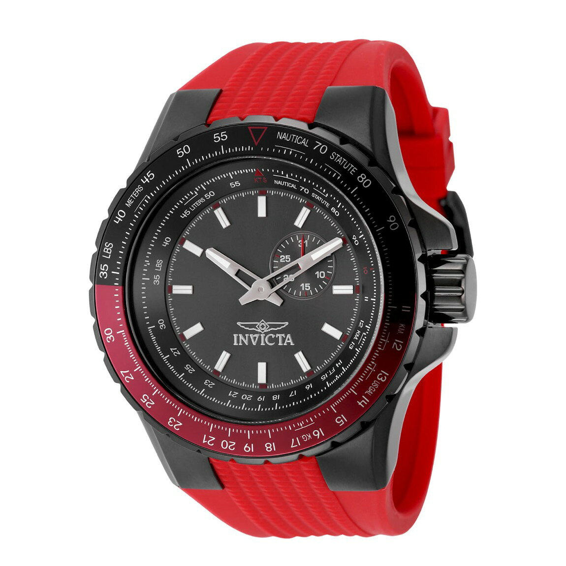 PRODUCT DETAILS Invicta Aviator 腕時計 50mmケース ガンメタル文字盤 ブラック/レッド メンズ ZG-49724【商品仕様】・ ムーブメント：クォーツ (TMI VD72)・ ケース素材：ステンレススチー...