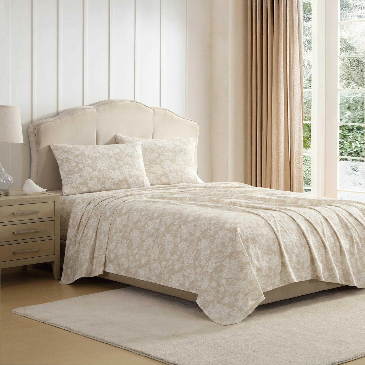 PRODUCT DETAILS Laura Ashley キングサイズ ベッドシーツセット コットン100% 花柄 Meredith Brown ベージュ 寝具【商品仕様】・ブランド：Laura Ashley・セット内容：ボックスシーツ1枚...