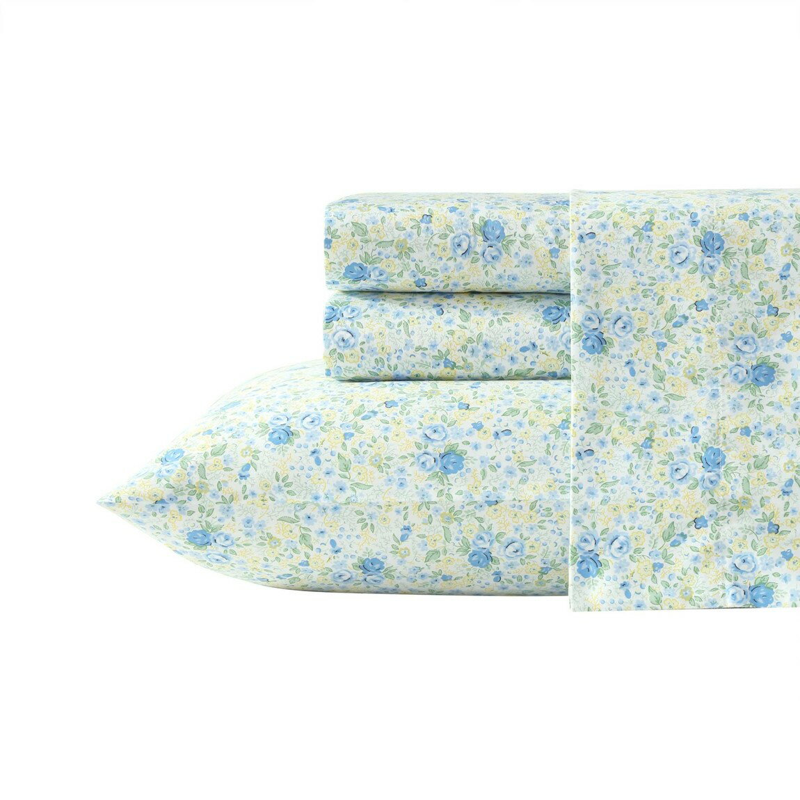 PRODUCT DETAILS Laura Ashley ベッドシーツセット コットンサテン 花柄 ブルー系 4点セット【商品仕様】・ブランド：Laura Ashley・素材：綿100%（コットンサテン織り）・色：ブルー、イエロー、グリーン...