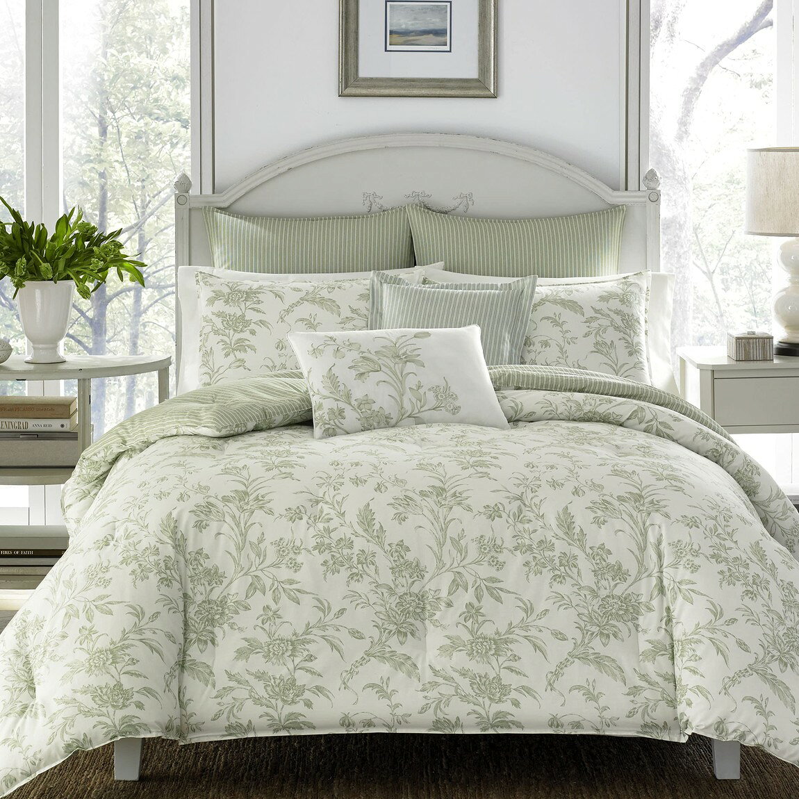 PRODUCT DETAILS Laura Ashley Home デュベカバーセット Natalie Green 花柄 リバーシブル コットン 寝具【商品仕様】・ブランド：Laura Ashley・素材：綿100％【サイズ別セット内容】※...