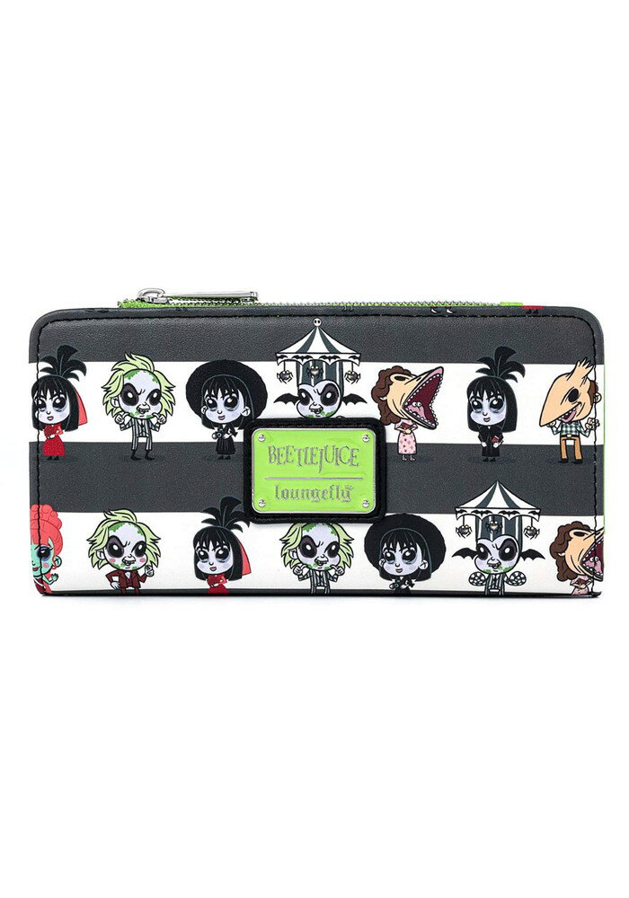 商品説明 商品の特徴・Loungefly Beetlejuice Chibi オールオーバープリント フェイクレザーウォレット・公式ライセンス Beetlejuice ウォレット・フェイクレザー素材にプリントデザイン・Beetlejuice...