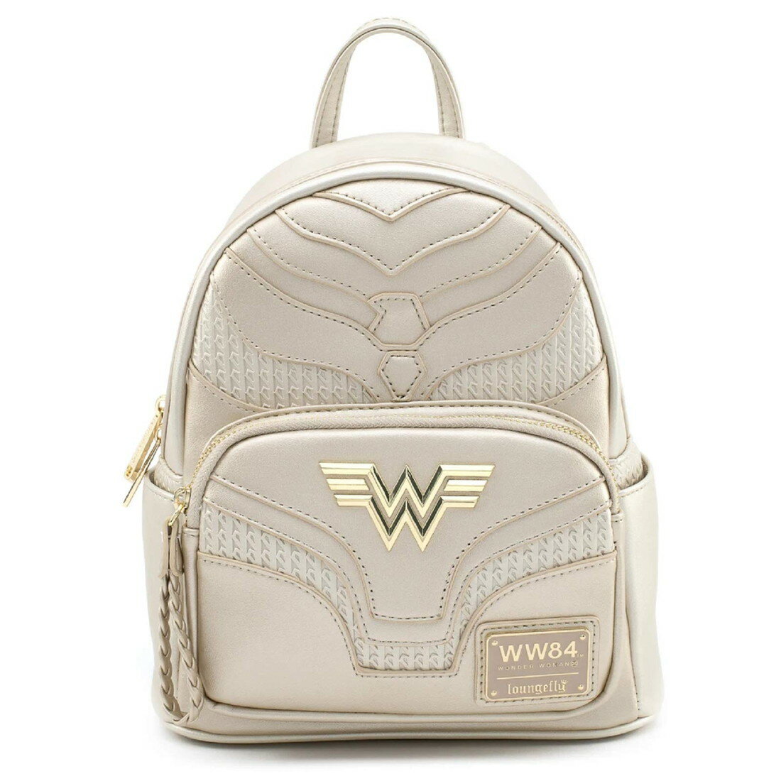 商品説明 ラウンジフライ DCコミックス ワンダーウーマン 1984 コスプレ ミニバックパック レディース リュック ゴールド メタリック フェイクレザー キャラクター グッズ【商品仕様】・素材：合成皮革（フェイクレザー）・サイズ：幅 約...