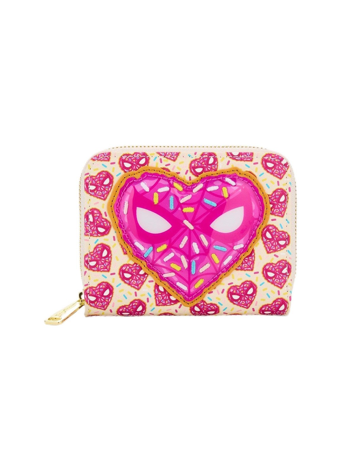 PRODUCT DETAILS Loungefly マーベル スパイダーマン スプリンクル ドーナツ マスク 財布 アコーディオン ウォレット ピンク BoxLunch限定【商品仕様】・ アイテム種別：アコーディオン財布・ 素材：フェイクレ...