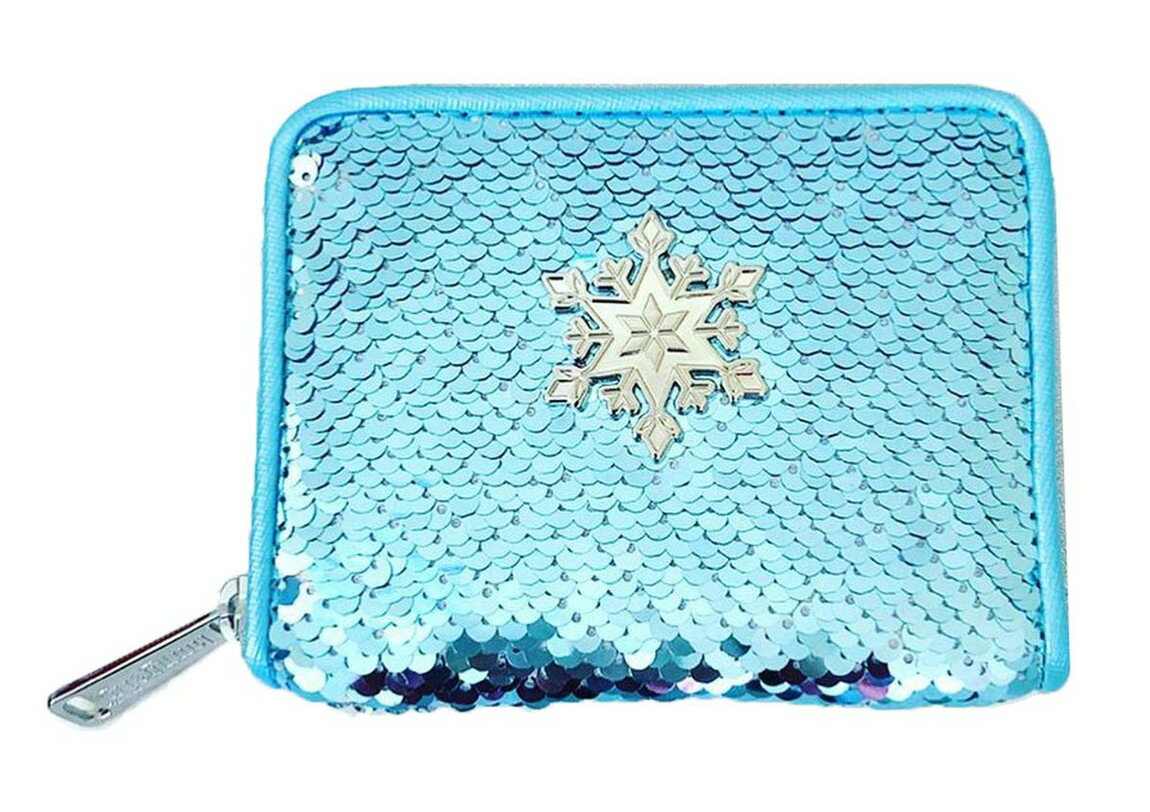PRODUCT DETAILS Loungefly ディズニー アナと雪の女王 エルサ リバーシブル スパンコール ジップアラウンド 長財布 ブルー シルバー【商品仕様】・ アイテム種別：長財布（ジップアラウンド）・ 素材：ヴィーガンレザー...
