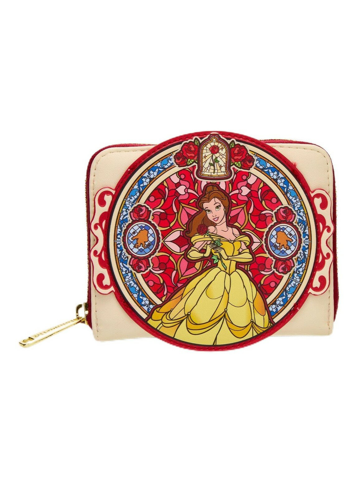 PRODUCT DETAILS Loungefly ディズニー 美女と野獣 ベル ステンドグラス ポートレート 財布 海外限定【商品仕様】・ アイテム種別：財布・ 素材：合成皮革（ポリウレタン）・ 内部構成：カードスロット、ID用クリアウィ...