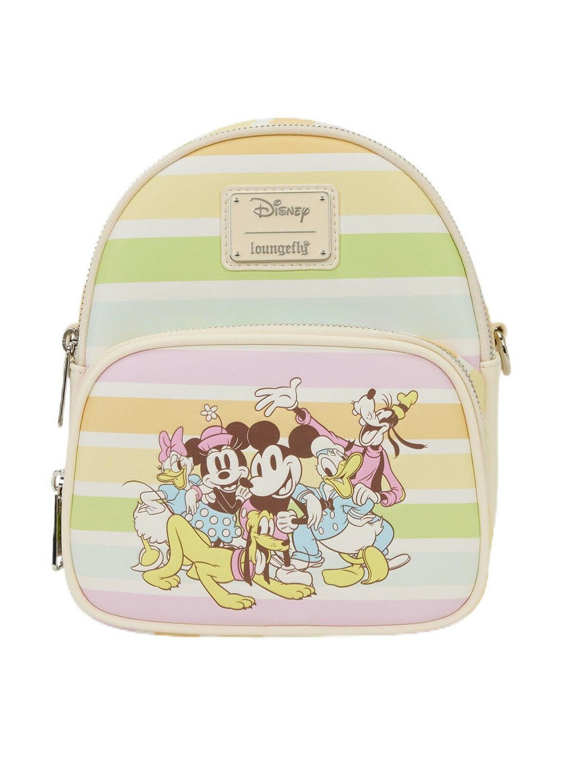 PRODUCT DETAILS Loungefly ディズニー ミッキー＆フレンズ レインボーストライプ 2WAY ミニバックパック リュック【商品仕様】・ アイテム種別：ミニバックパック / ミニリュック / ショルダーバッグ・ 素材：合...