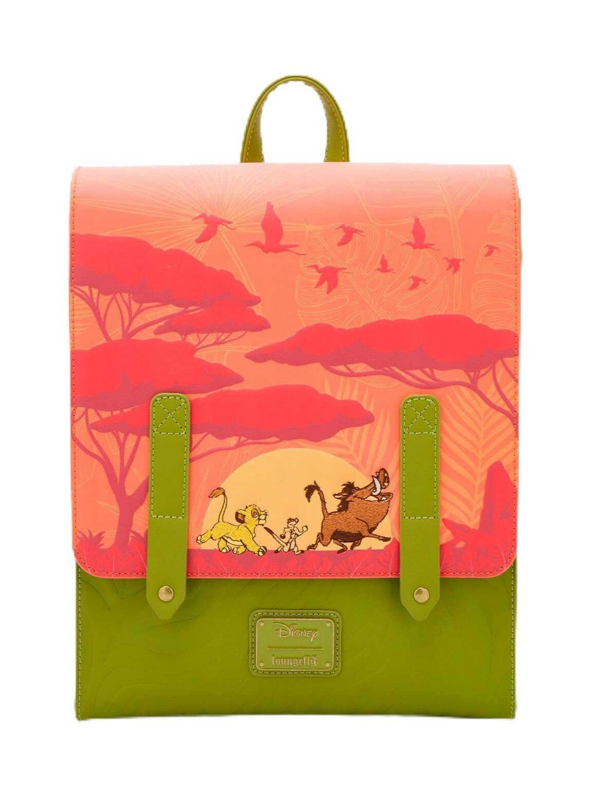 PRODUCT DETAILS Loungefly ディズニー ライオンキング シンバ ティモン プンバァ ミニリュック バックパック オレンジ BoxLunch限定【商品仕様】・ アイテム種別：ミニリュック・ 素材：合成皮革（フェイクレザ...