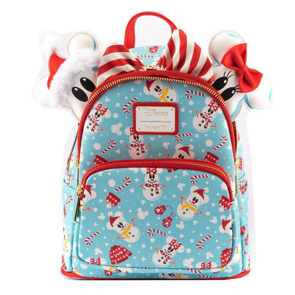 PRODUCT DETAILS Loungefly ディズニー クリスマス ミッキー ミニー スノーマン ミニリュック バックパック カチューシャ付き【商品仕様】・アイテム種別：ミニリュック、バックパック・素材：フェイクレザー（合成皮革）・...