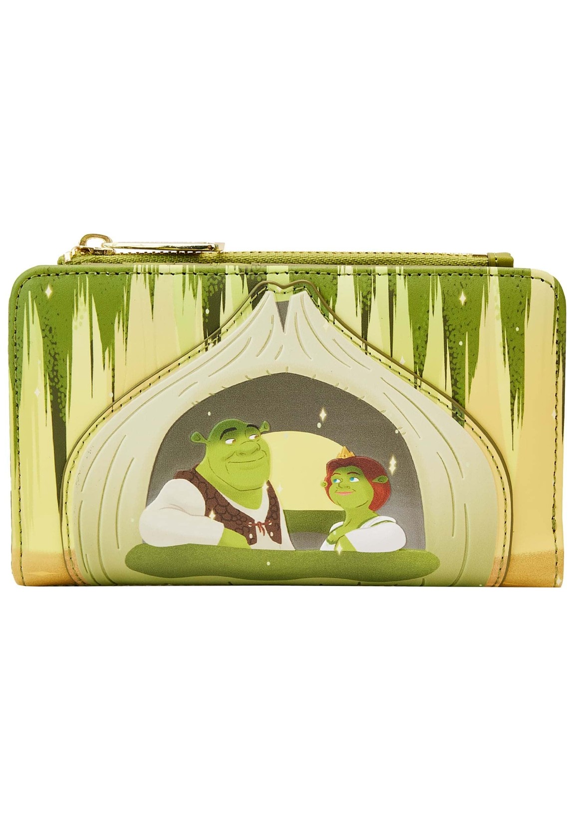 PRODUCT DETAILS Loungefly シュレック ハッピー・エバー・アフター 財布 フラップウォレット 二つ折り財布【商品仕様】・ アイテム種別：財布（フラップウォレット）・ 素材：合成皮革（ヴィーガンレザー）・ 内部構造：カ...