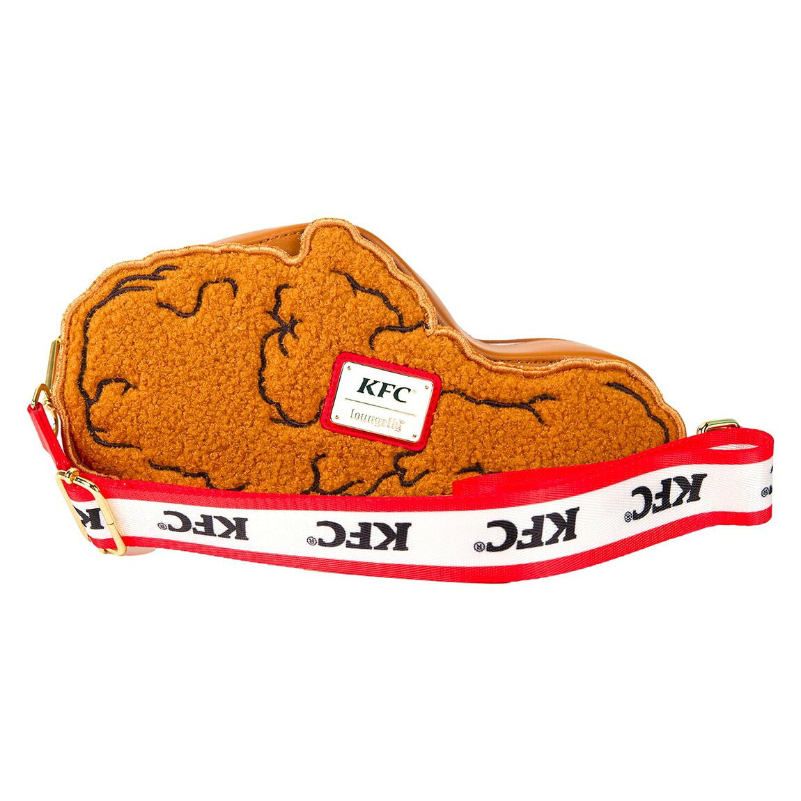 PRODUCT DETAILS Loungefly KFC ケンタッキーフライドチキン ドラムスティック クロスボディ ショルダーバッグ シェルパ素材【商品仕様】・ アイテム種別：クロスボディバッグ・ 素材：合成皮革（ポリウレタン）、シェル...