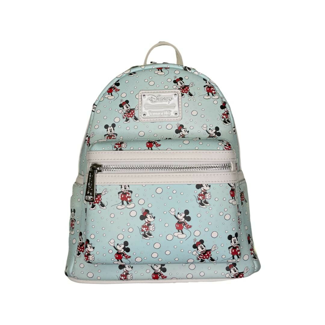 PRODUCT DETAILS Loungefly ディズニー ミッキー ミニー スノーボールファイト ミニリュック バックパック 冬 雪遊び【商品仕様】・ アイテム種別：ミニリュック / ミニバックパック・ 素材：合成皮革（フェイクレザー...