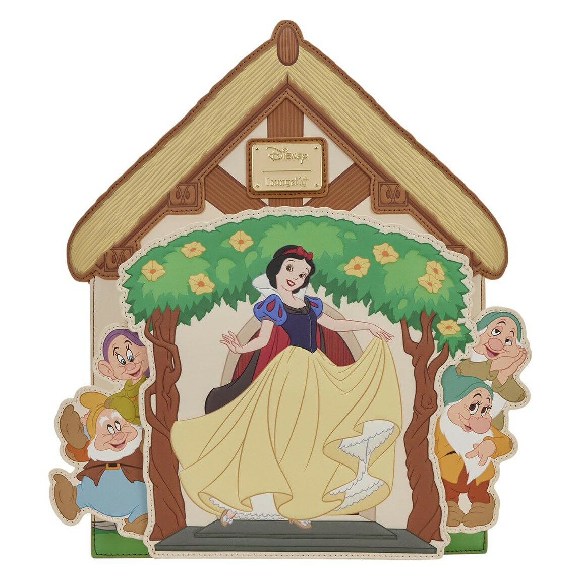PRODUCT DETAILS Loungefly ディズニー 白雪姫 コテージ 七人の小人 ミニリュック ミニバックパック アップリケ【商品仕様】・ アイテム種別：ミニリュック / ミニバックパック・ 素材：ポリウレタン・ サイズ：約 幅...