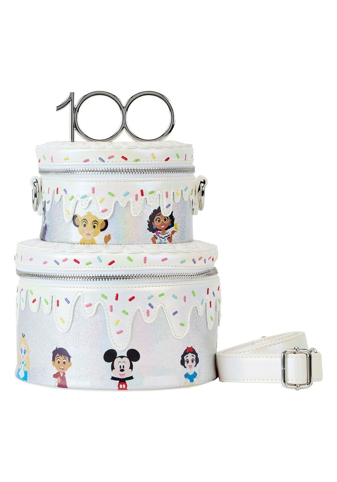 PRODUCT DETAILS Loungefly ディズニー 100周年 セレブレーション ケーキ クロスボディバッグ ショルダーバッグ ホログラム【商品仕様】・ アイテム種別：クロスボディバッグ / ショルダーバッグ・ 素材：合成皮革・...