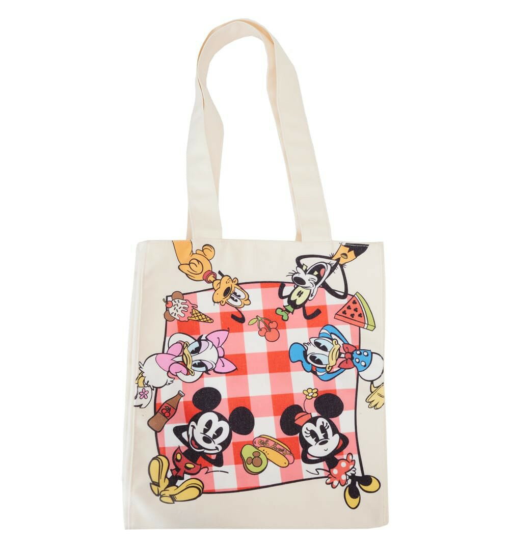 PRODUCT DETAILS Loungefly ディズニー ミッキー＆フレンズ キャンバス トートバッグ ピクニック【商品仕様】・ アイテム種別：トートバッグ・ 素材：リサイクルキャンバス・ サイズ：約 幅30.5cm × 高さ35.6...