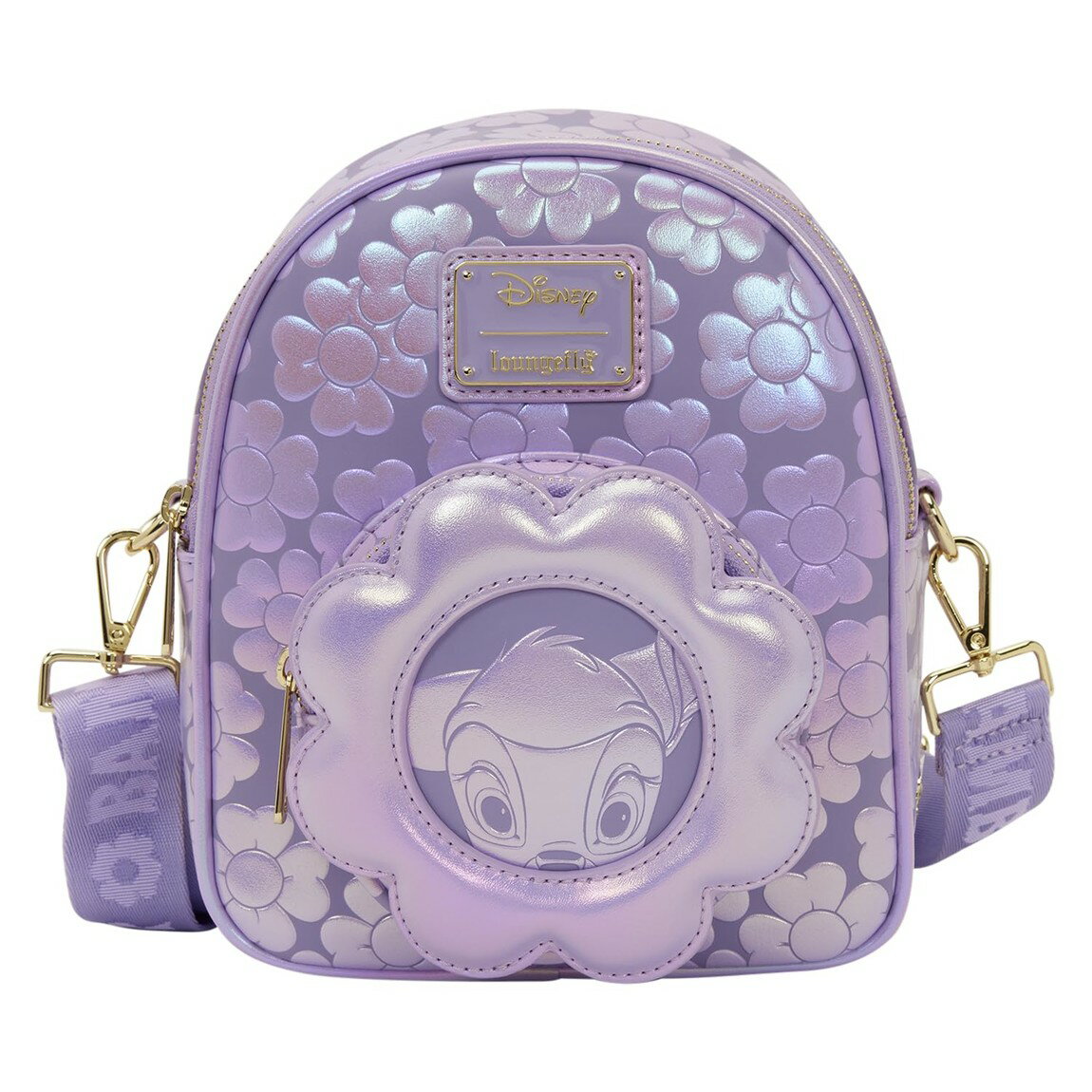PRODUCT DETAILS Loungefly ディズニー バンビ 2WAY ミニリュック ショルダーバッグ マイクロサイズ イリデセント【商品仕様】・ アイテム種別：ミニリュック、ショルダーバッグ（2WAY仕様）・ 素材：イリデセント...