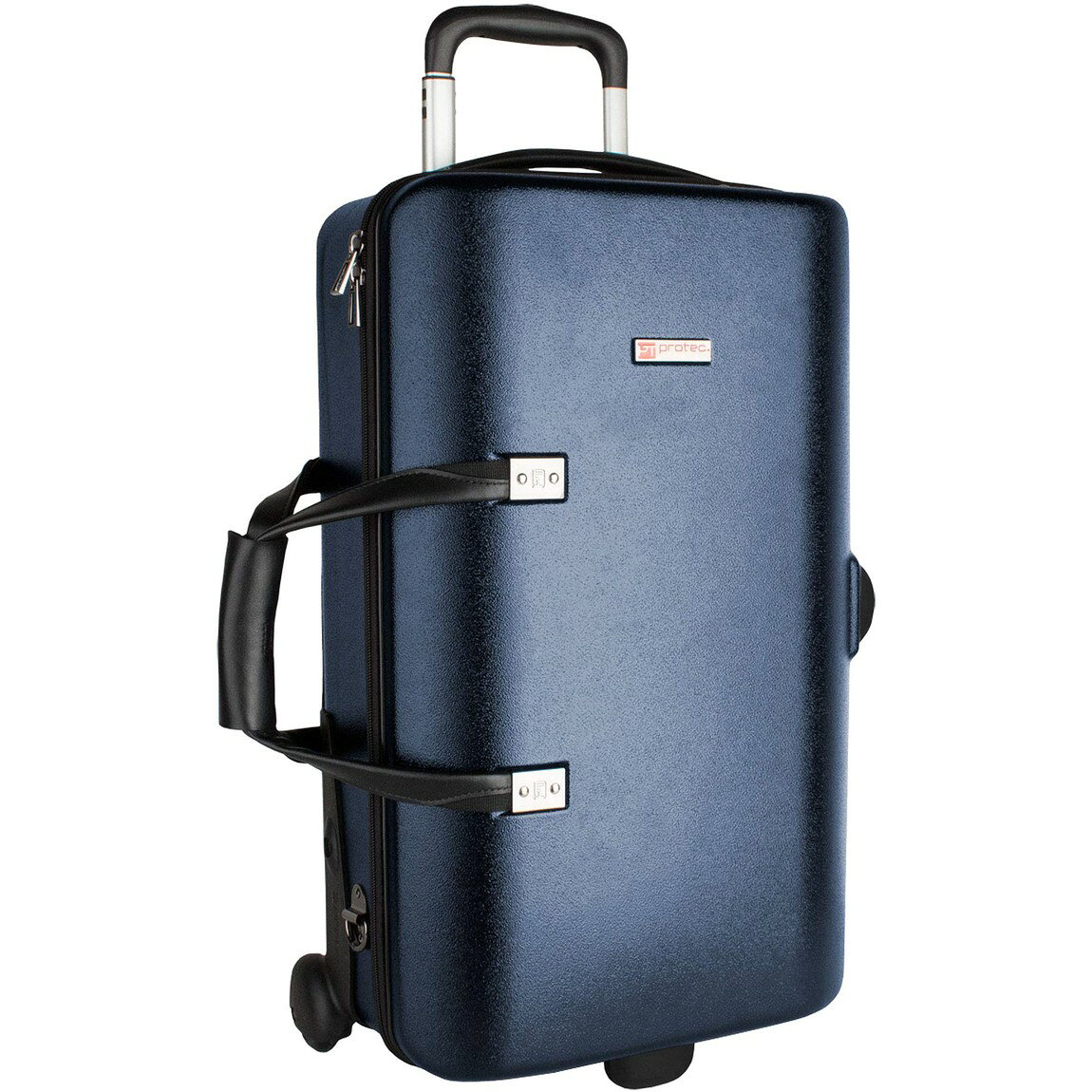 PRODUCT DETAILS Protec トランペット用 3本収納 ハードケース Micro ZIP ブルー キャスター付き【商品仕様】・ 対応楽器：トランペット（3本収納可能）・ ケース種別：ハードケース・ 外装素材：ABS樹脂（スク...