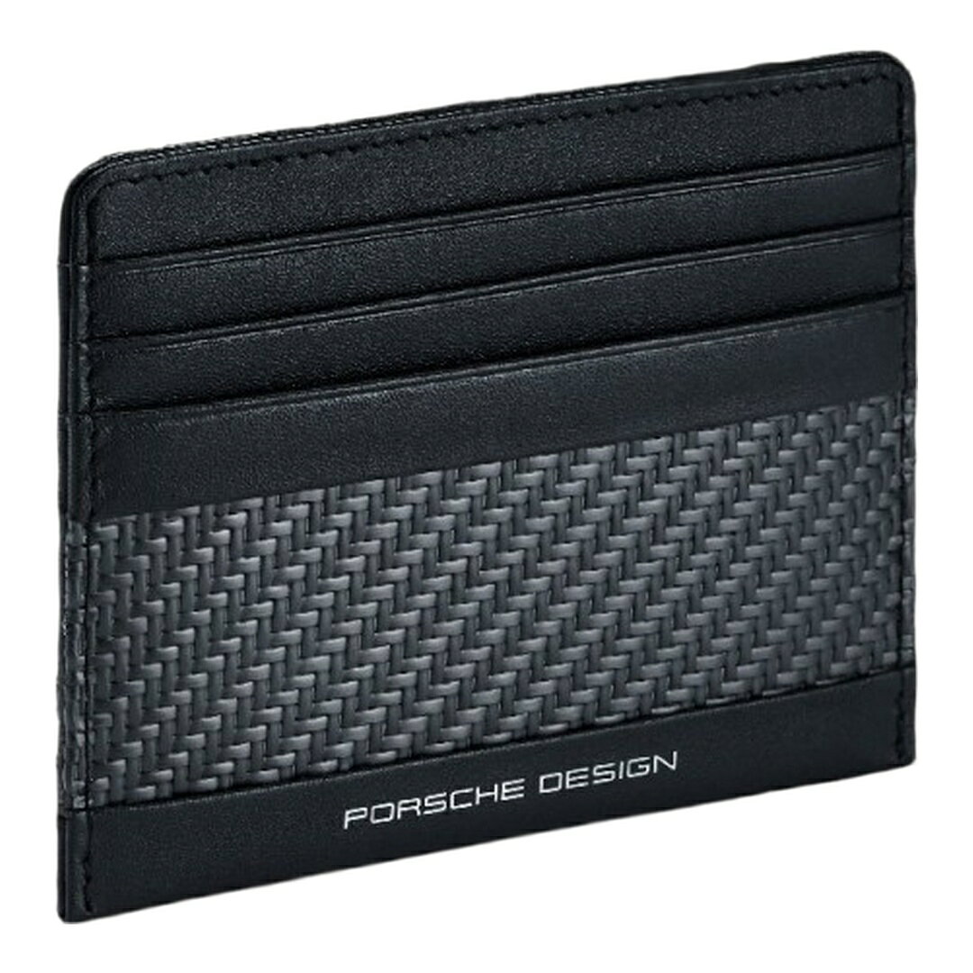 PRODUCT DETAILS Porsche Design カードケース 名刺入れ カーボンレザー 本革 ブラック メンズ【商品仕様】・ブランド：Porsche Design・カラー：ブラック・素材：カーボン、牛革、ポリエステル・サイズ：...