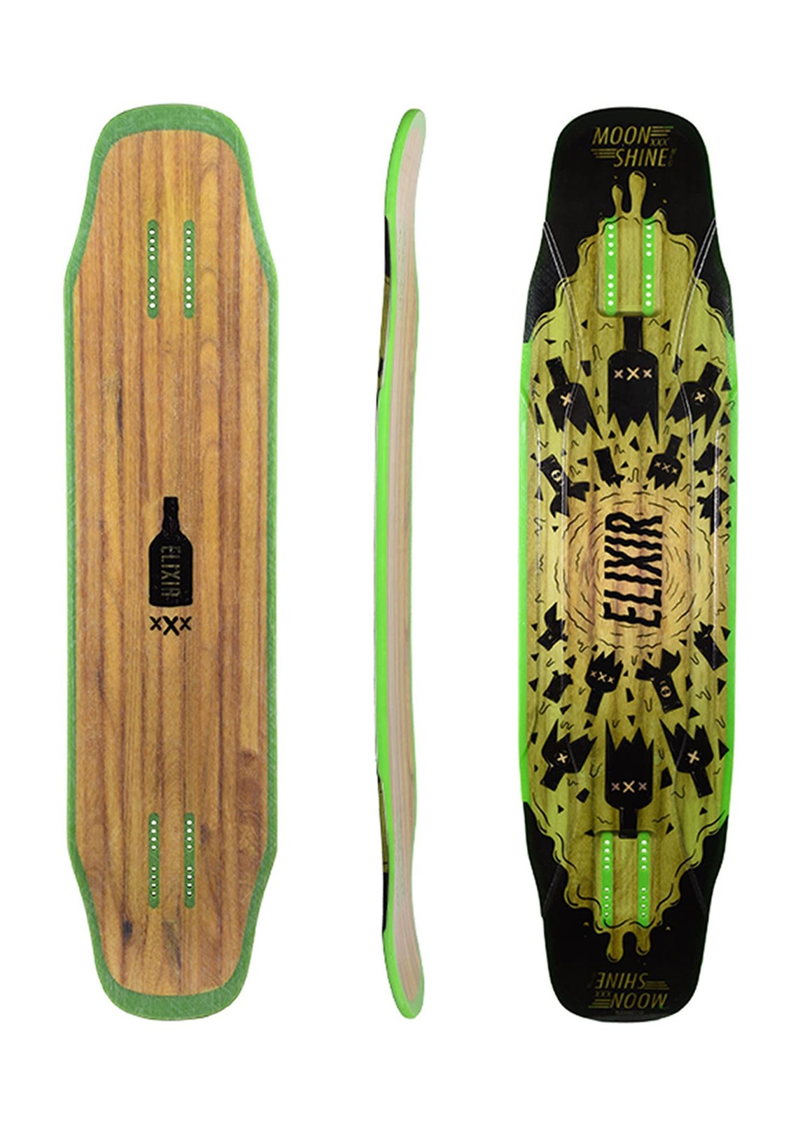 PRODUCT DETAILS Moonshine Manufacturing Elixir ロングボード デッキ スケートボード 9.5インチ【商品仕様】・ 種別：ロングボード デッキ（デッキ単体）・ デッキ幅：9.5インチ（約24.13...