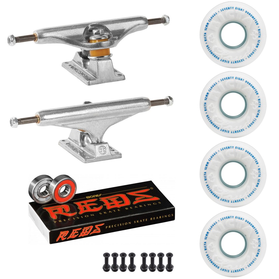 PRODUCT DETAILS INDEPENDENT Stage 11 159 Ricta Clouds 52mm 78A Bones Reds スケートボード 足回りセット トラック ウィール ベアリング【商品仕様】・ 種別：スケートボ...