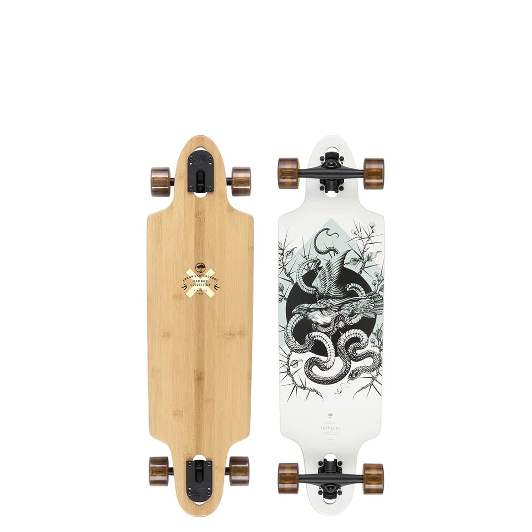 PRODUCT DETAILS Arbor Zeppelin Bamboo ロングボード コンプリート ドロップスルー 7層メイプル カーボン竹素材【商品仕様】・ 種別：ロングボード（完成品）・ デッキ素材：7層サステナブルカナディアンメイ...
