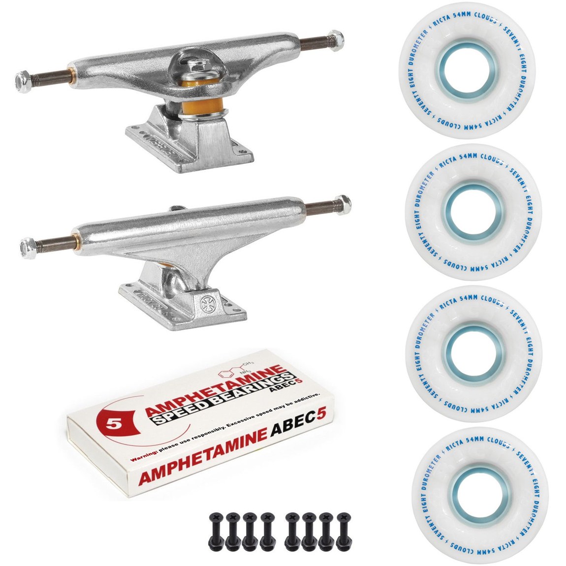 PRODUCT DETAILS INDEPENDENT Stage 11 139 RICTA Clouds 54mm 78a スケートボード 足回りセット トラック ウィール ベアリング ビス【商品仕様】・ 種別：スケートボード足回りパーツ...