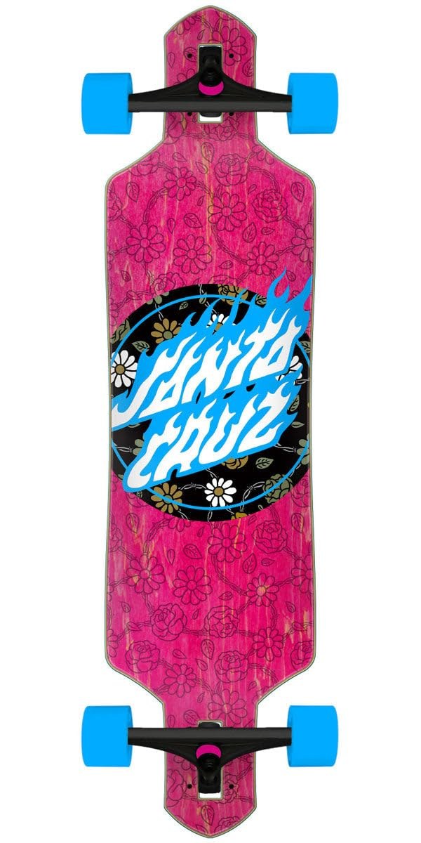 PRODUCT DETAILS SANTA CRUZ Floral Flame Dot Drop Thru ロングボード コンプリート スケートボード【商品仕様】・ 種別：ロングボード（コンプリート/完成品）・ デッキ素材：9プライ（9枚合...