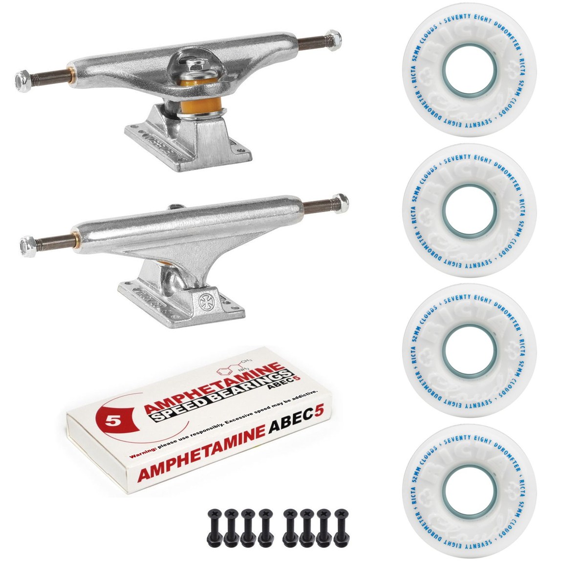 PRODUCT DETAILS INDEPENDENT Stage 11 129 トラック Ricta Clouds 52mm 78a ウィール ベアリング 足回りセット スケートボード【商品仕様】・ 種別：スケートボード足回りパーツセット...