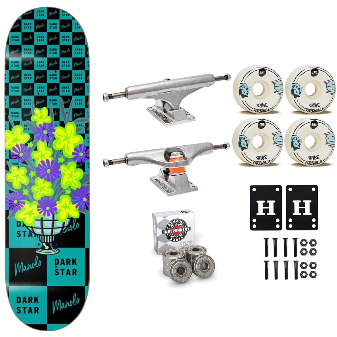 PRODUCT DETAILS Darkstar Manolo Robles Flowers 8.0" スケートボード コンプリート Independent Trucks Sml Wheels【商品仕様】・ 種別：スケートボード コンプリー...