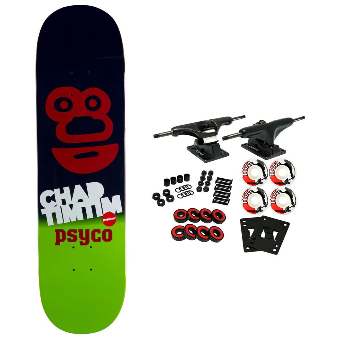 PRODUCT DETAILS Popwar Heritage Chad Tim Tim Psycho コンプリート スケートボード 7.625" x 31.5"【商品仕様】・ 種別：コンプリート スケートボード（未組み立て）・ デッキサイ...