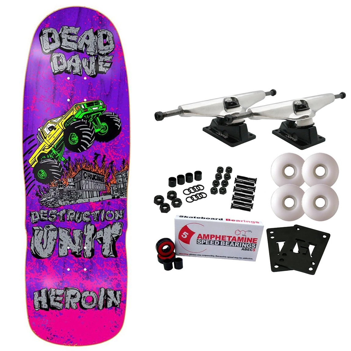 PRODUCT DETAILS Heroin Skateboard Dead Dave Knock Off スケートボード コンプリート 10.1 x 32 インチ【商品仕様】・ 種別：スケートボード コンプリート（組み立てキット）・ デッ...