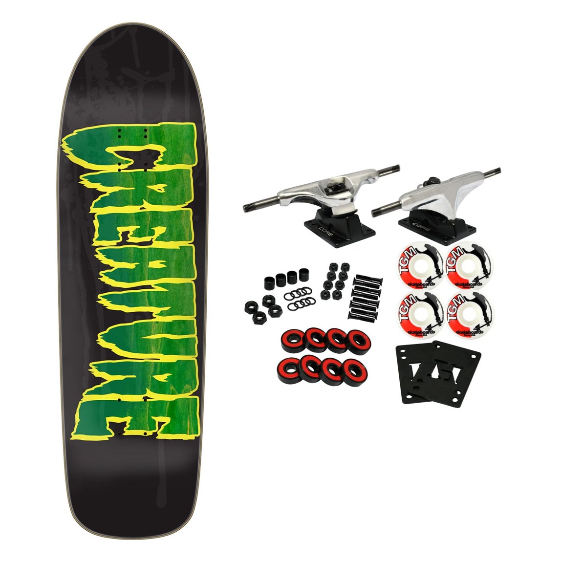PRODUCT DETAILS Creature Logo Spray Black スケートボード コンプリート 9.30" x 31.925" 組み立てキット【商品仕様】・ 種別：スケートボード コンプリート（未組み立てキット）・ デッキ...