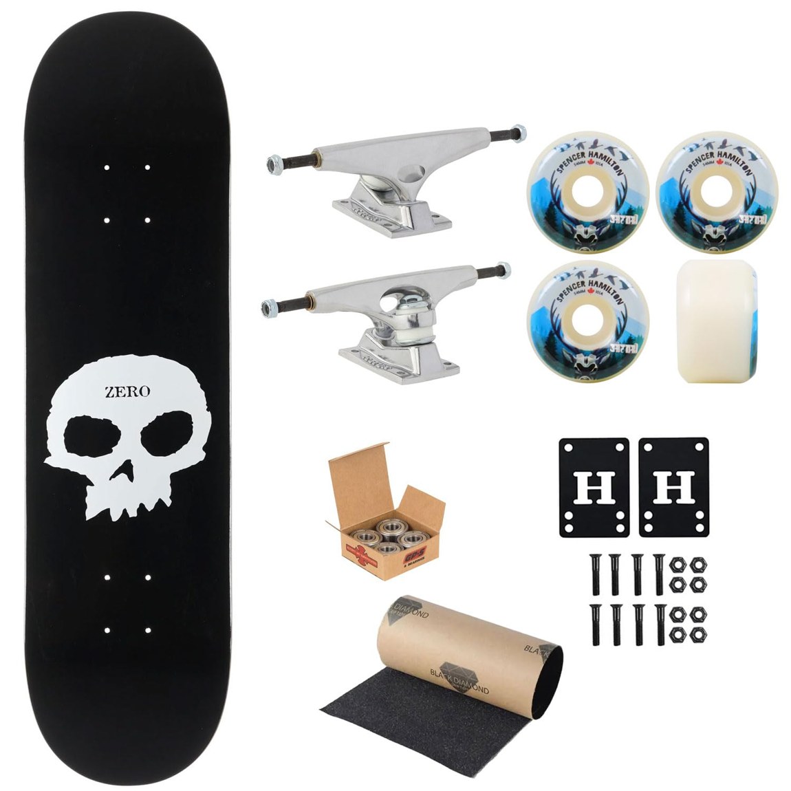 PRODUCT DETAILS Zero Skull スケートボード コンプリート 8.38インチ Krux K5 トラック Satori ウィール Independent ベアリング 仕様【商品仕様】・ 種別：スケートボード コンプリート...