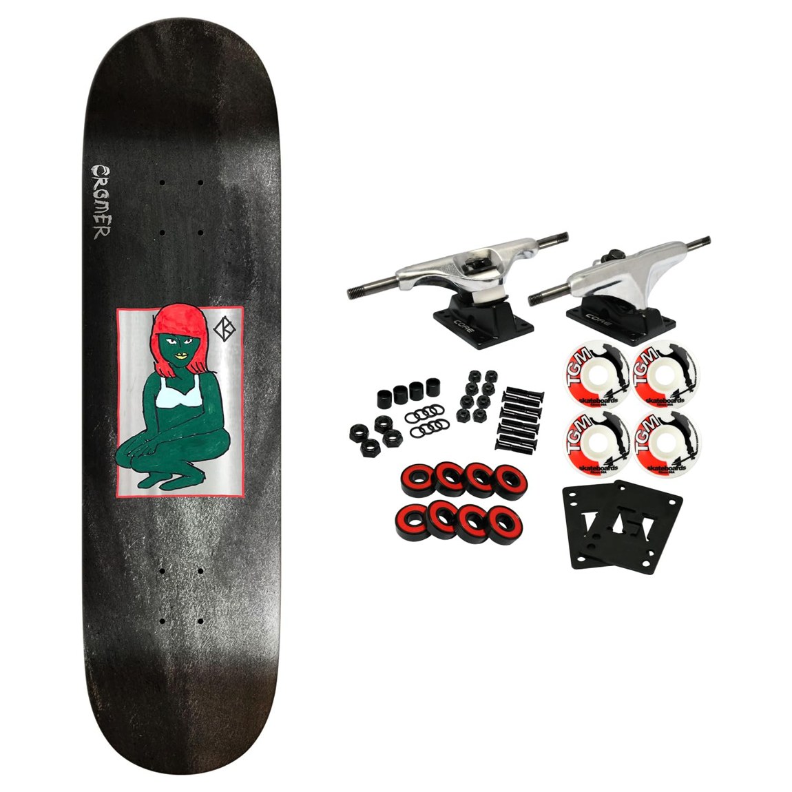 PRODUCT DETAILS Krooked Cromer The Green Lady DBX スケートボード コンプリート 8.25" x 32"【商品仕様】・ 種別：スケートボード コンプリート（要組立キット）・ デッキサイズ：8....