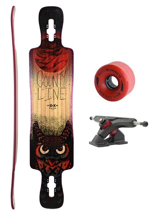 PRODUCT DETAILS Moonshine Manufacturing County Line ロングボード スケートボード コンプリート 9.5インチ Soft Flex クルーザー【商品仕様】・ 種別：ロングボード コンプリート...