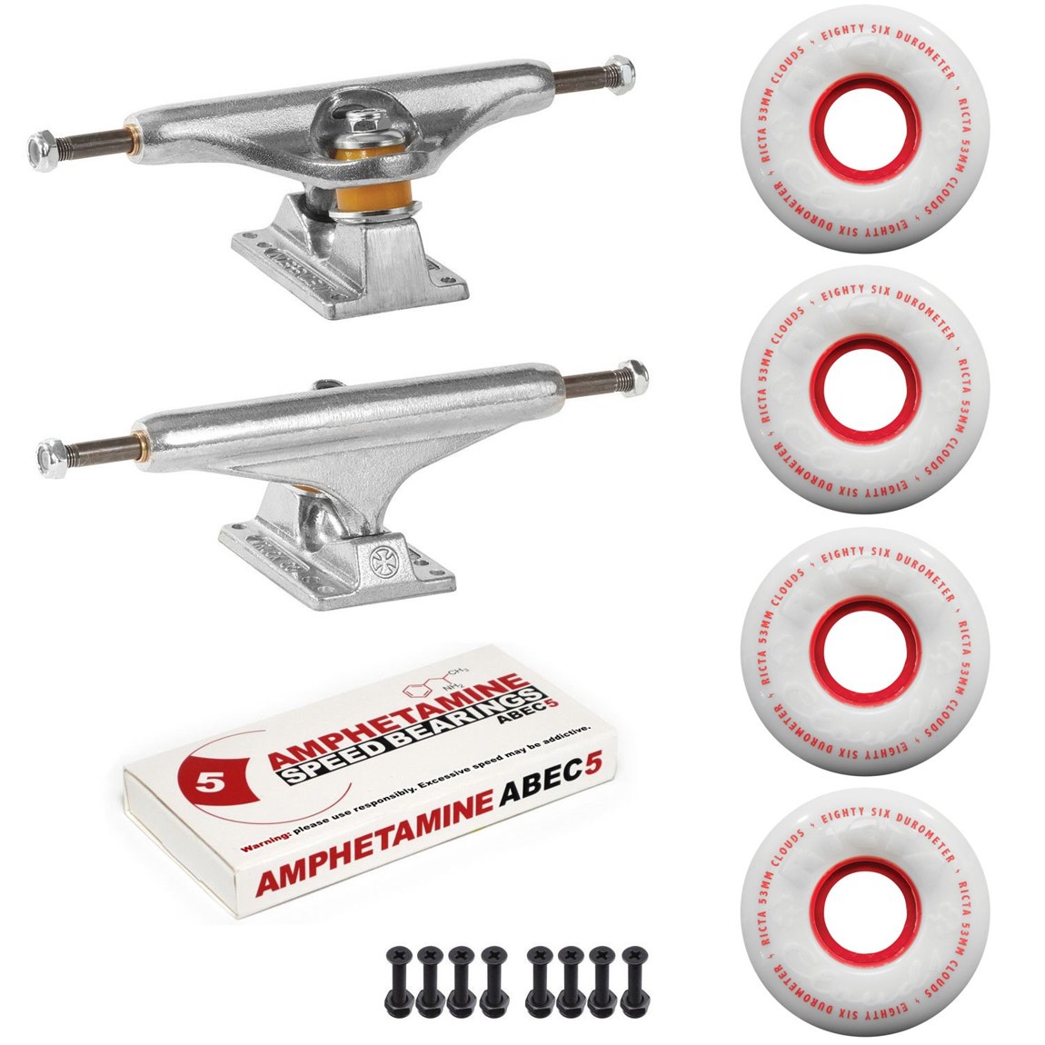 PRODUCT DETAILS INDEPENDENT RICTA スケートボード 足回りセット Stage 11 144 トラック Clouds 53mm 86a ウィール ABEC 5 ベアリング【商品仕様】・ 種別：スケートボード足回...