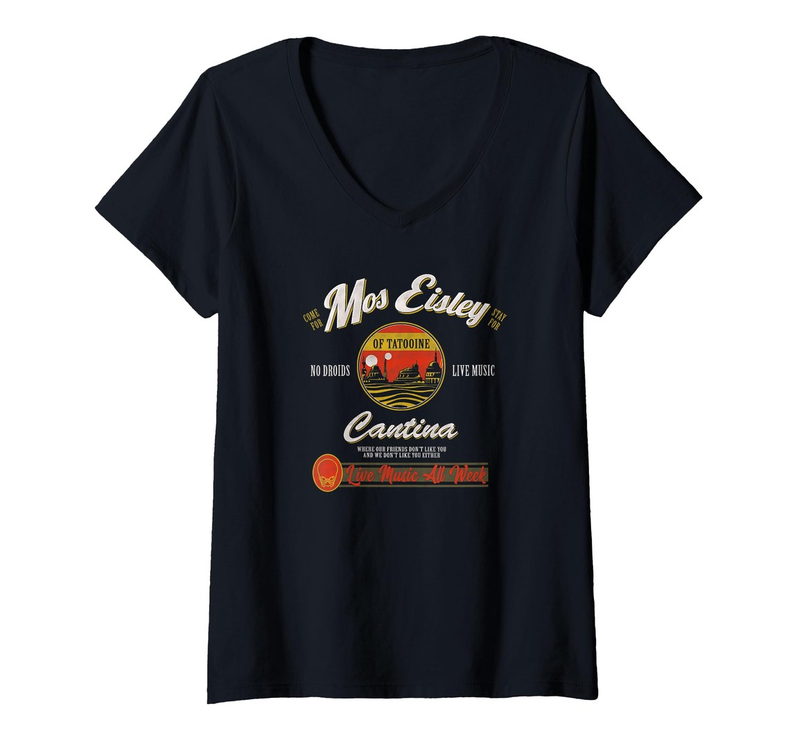 スターウォーズ Star Wars モス・アイズリー・カンティーナ Mos Eisley Cantina ライブ広告デザイン Vネック Tシャツ 半袖【商品情報】・ ブランド: スターウォーズ公式ライセンス・ デザイン: モス・アイズリー・...