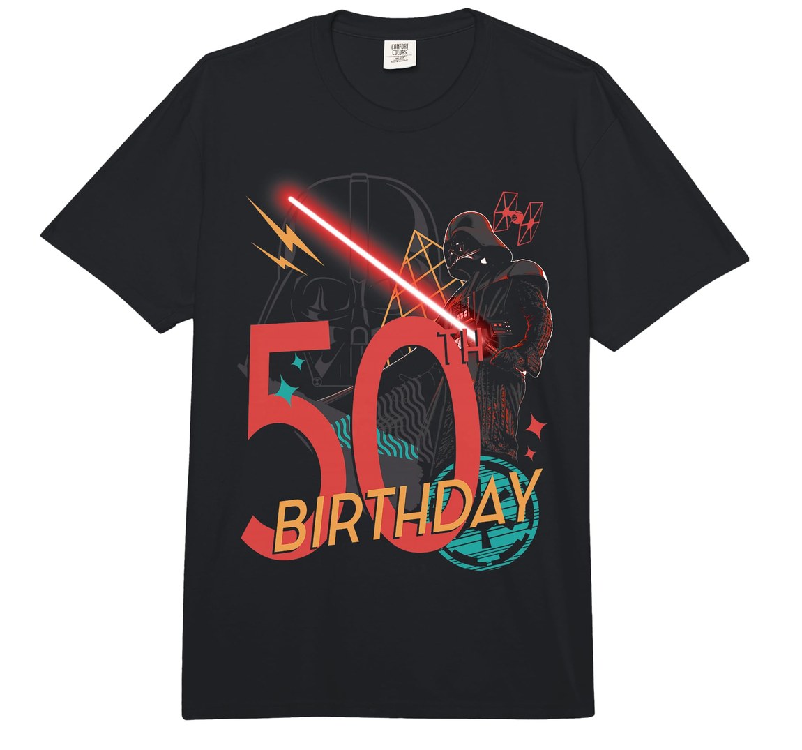 スターウォーズ Star Wars ダース・ベイダー Darth Vader 50歳 誕生日 抽象的 背景デザイン Tシャツ 半袖【商品情報】・ ブランド: スターウォーズ公式ライセンス・ デザイン: ダース・ベイダー 50歳バースデー 抽...